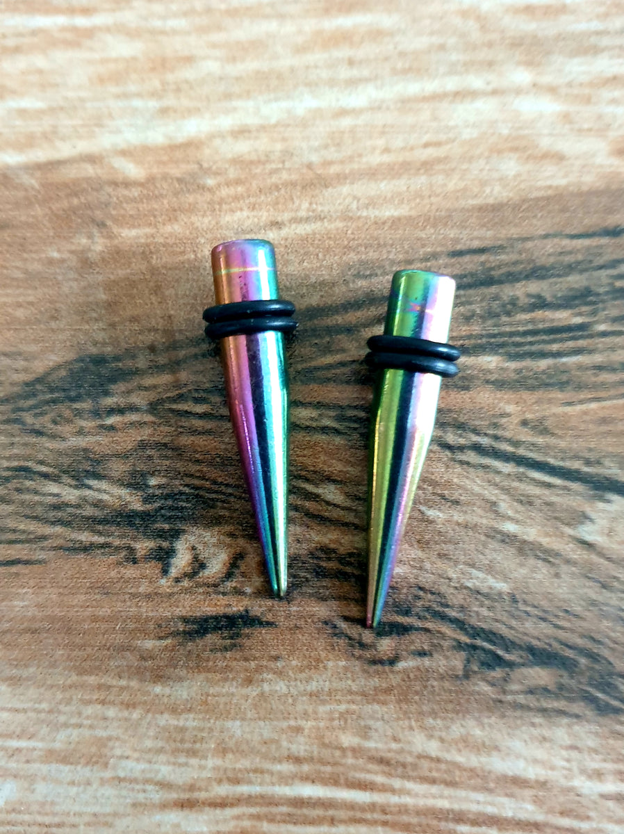 Surgical Steel Tapers ↠ Rainbow ~ Pair| Forever Wild Alternative Emporium