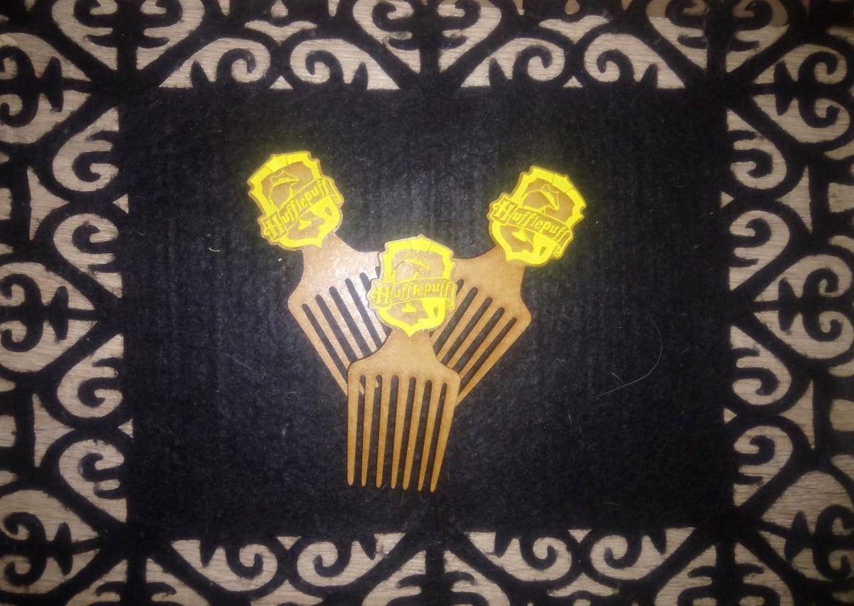 Hufflepuff Harry Potter Wooden Comb| Forever Wild Alternative Emporium