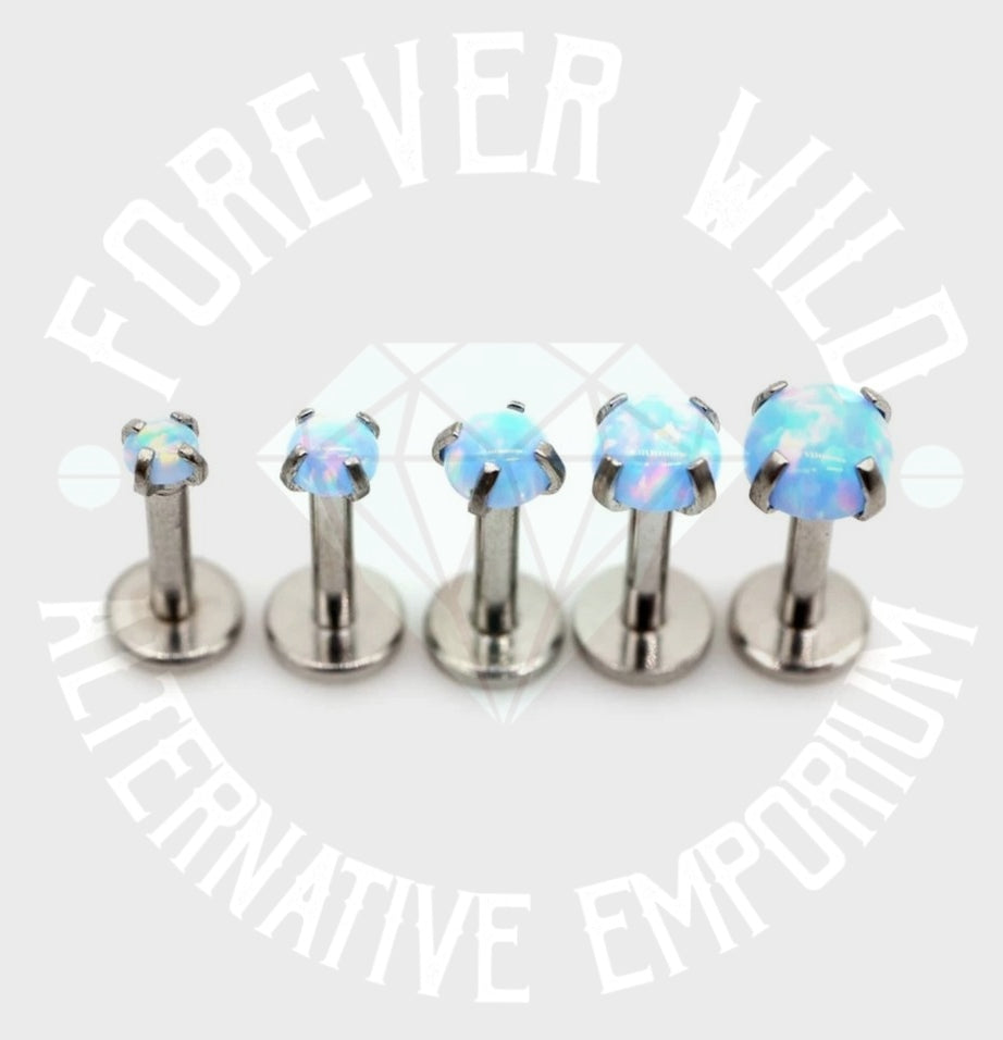 Opal Prong Labret (Sold Individually)| Forever Wild Alternative Emporium